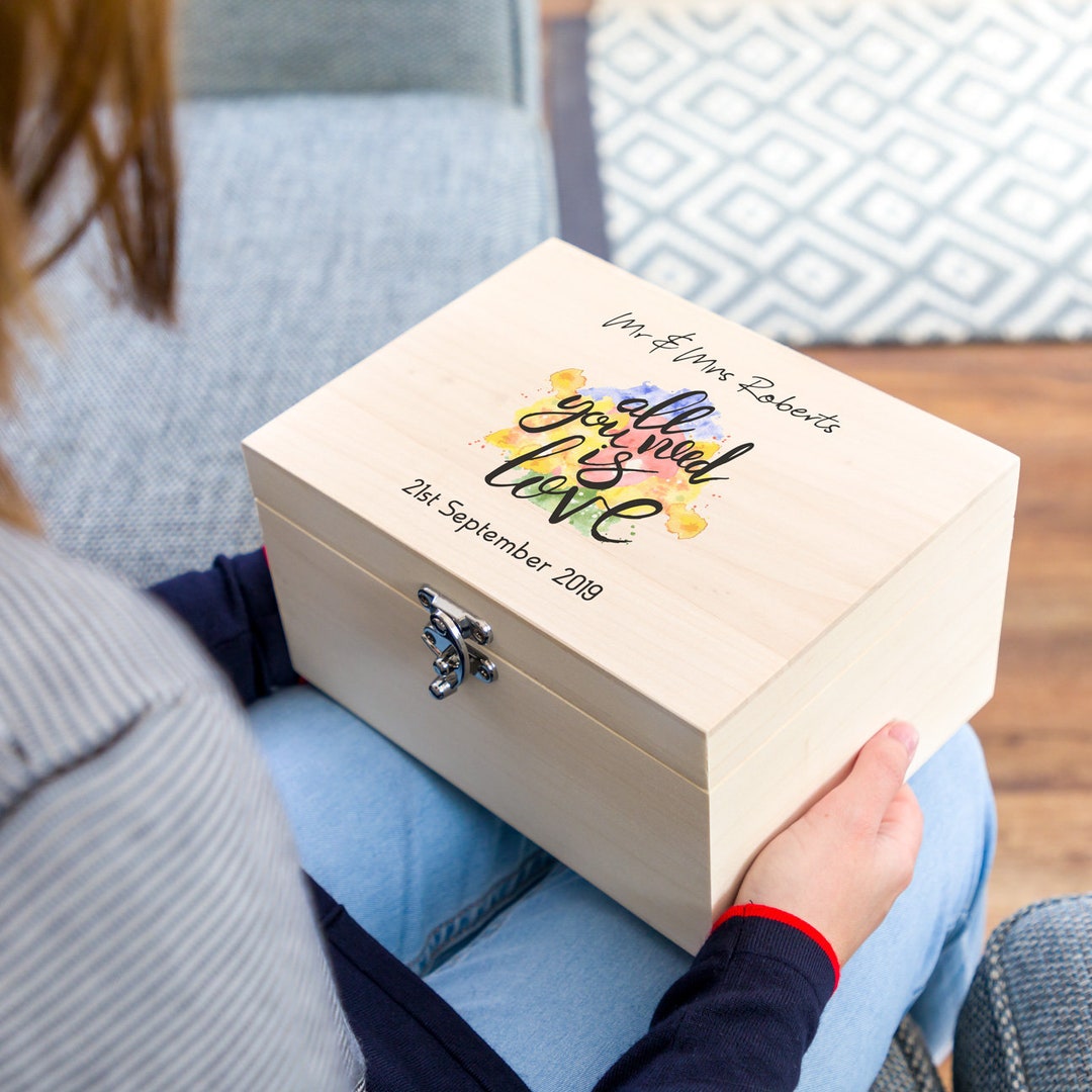 Wedding Day Keepsake Box Personalised Wooden Memory Box Wedding Gift ...
