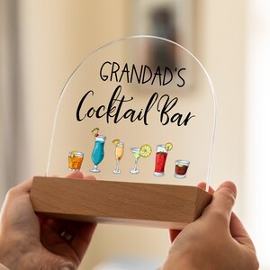 Cocktail Bar Sign Personalised Cocktail Bar Light Bar Light up Sign ...