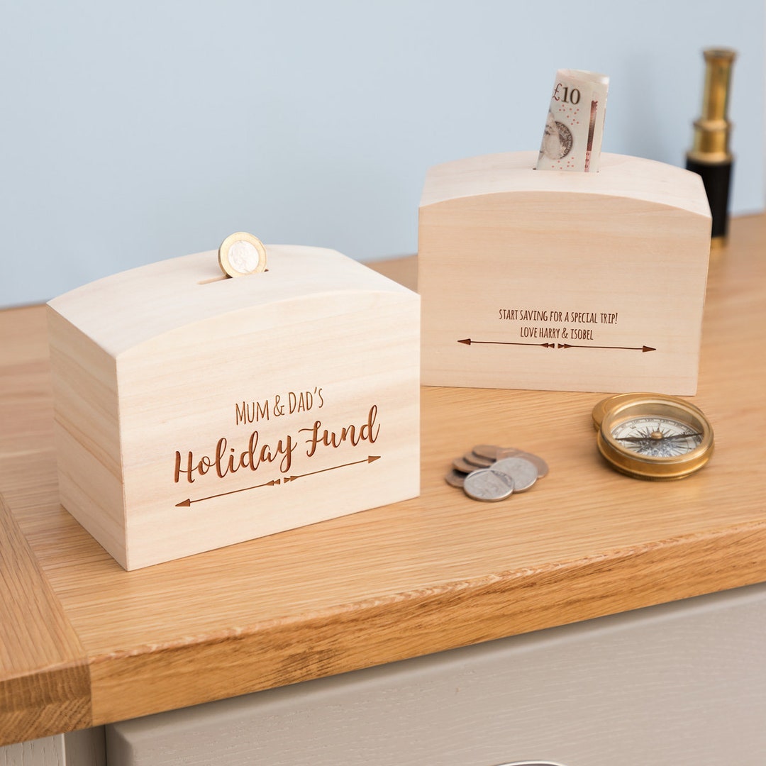 Holiday Fund Money Box With Message Personalised Money Box - Etsy Australia