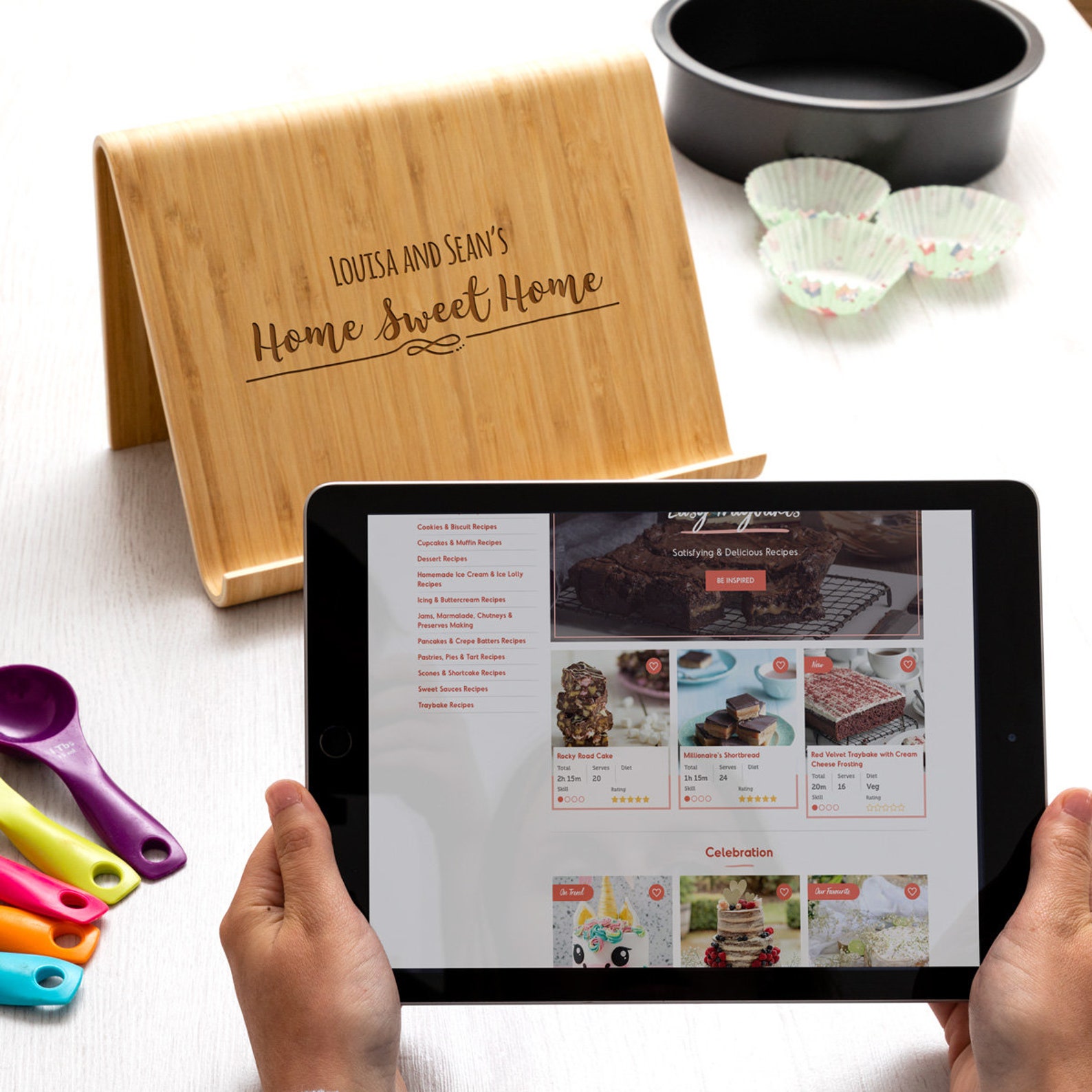 Recipe Book Stand Personalised Recipe Book Holder Tablet | Etsy