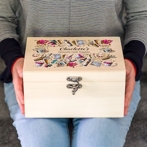 Arts and Crafts Box - Personalised Art Box - Wooden Arts and Crafts ...