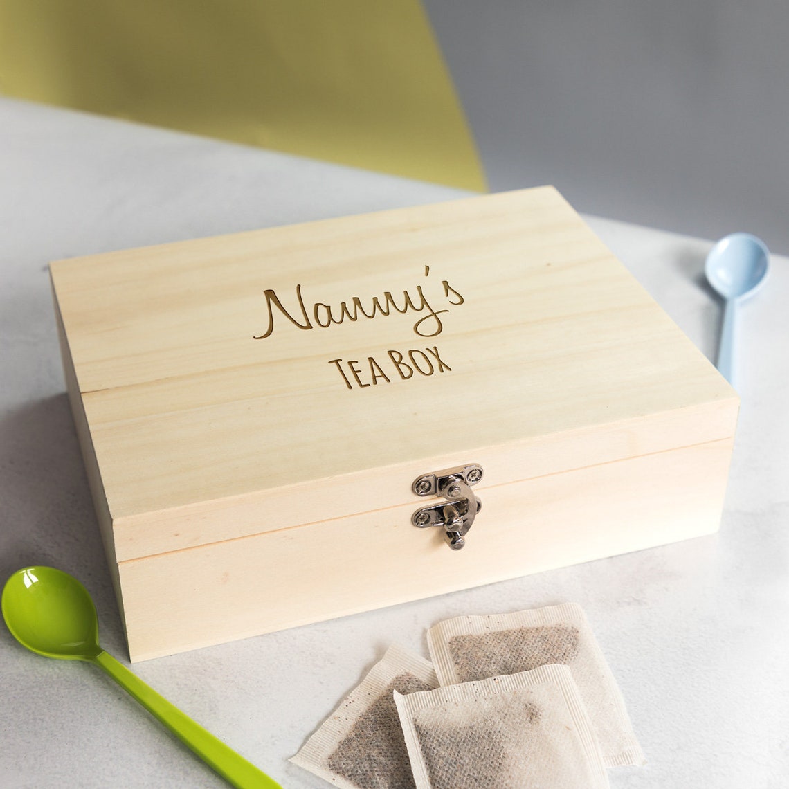 Tea Box Personalised Tea Box With 6 Compartments Tea Box - Etsy