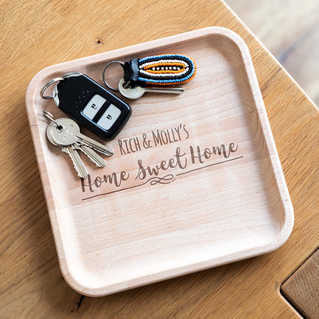 Key Tray - Home Sweet Home - Personalised Key Holder - Key Bowl ...