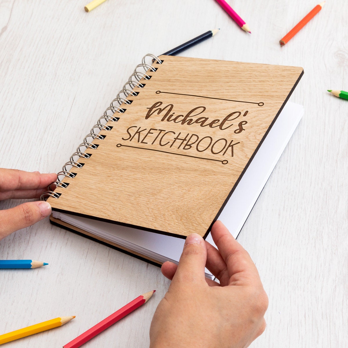 Personalised Sketchbook Wooden Sketchbook Wooden Notebook - Etsy