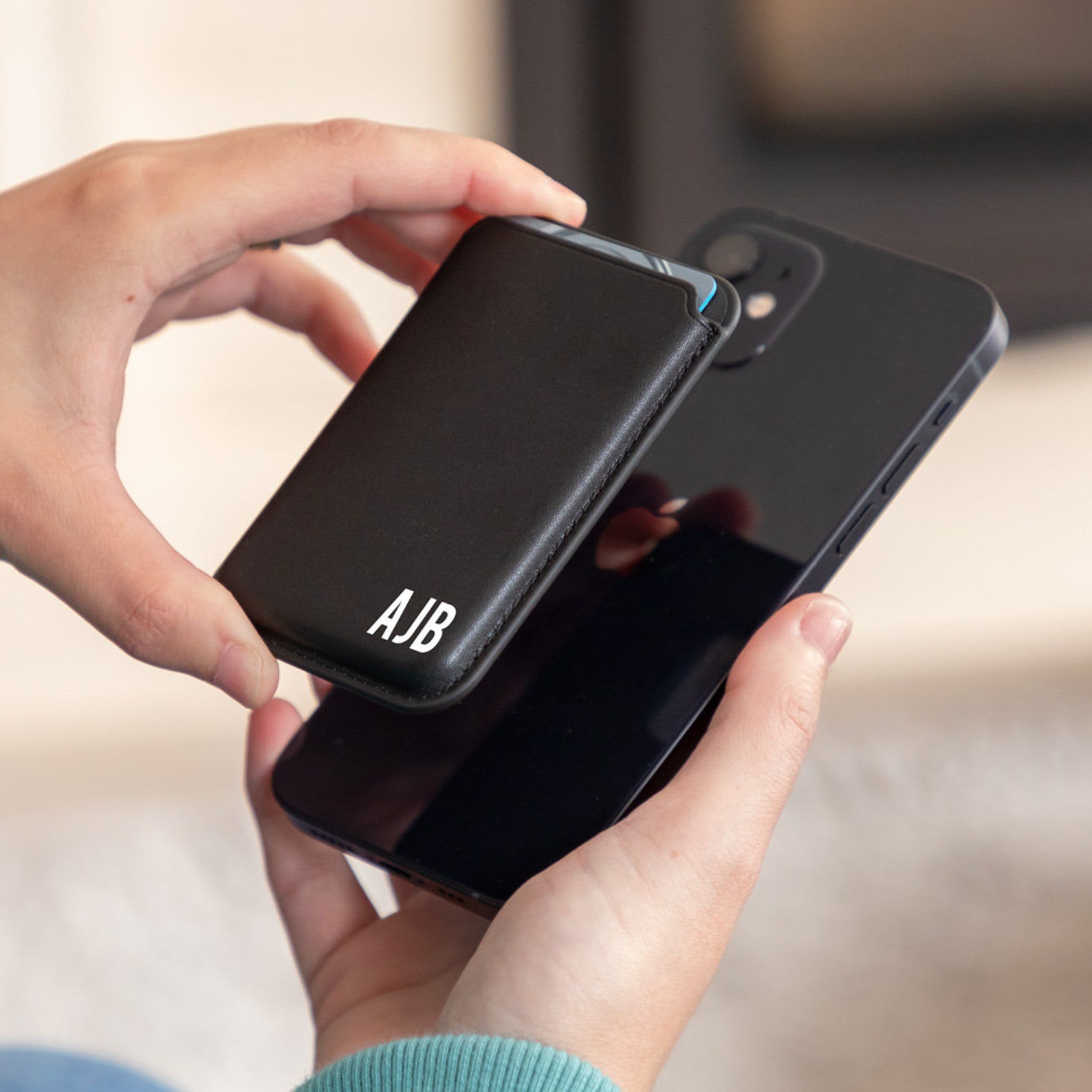 Magsafe Wallet Personalised Magsafe Wallet Vegan Leather - Etsy UK