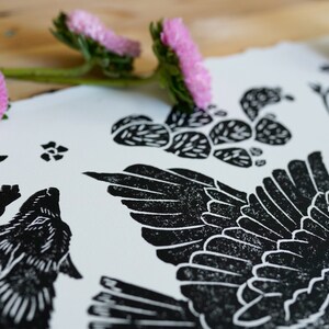 Desert Hawk Rabbit Block Print - Etsy