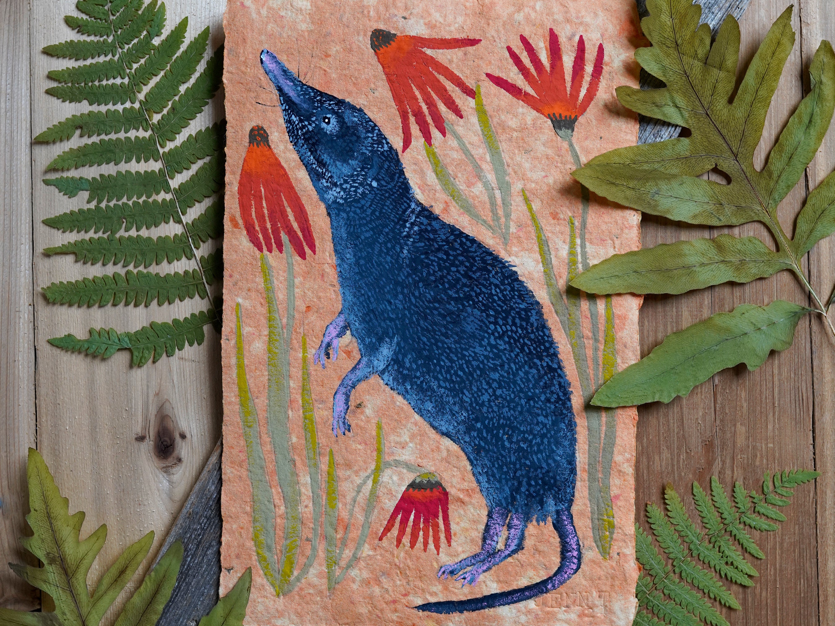 Short Tailed Shrew Woodland Handmade Paper Painting - Etsy