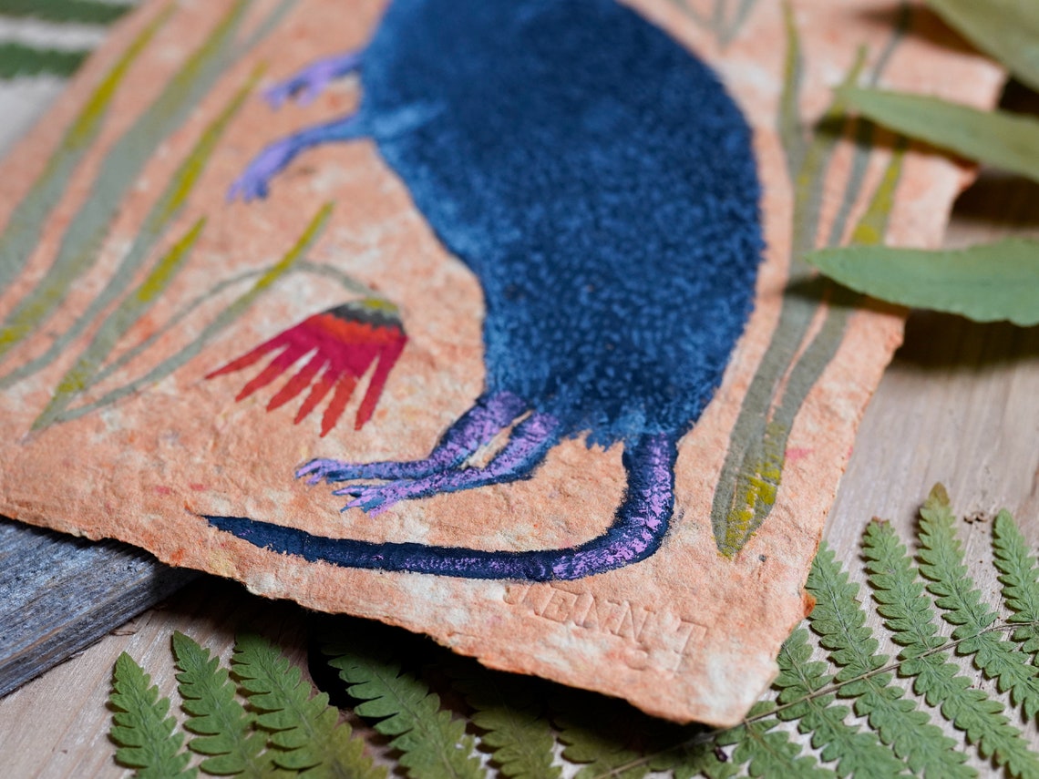 Short Tailed Shrew Woodland Handmade Paper Painting - Etsy