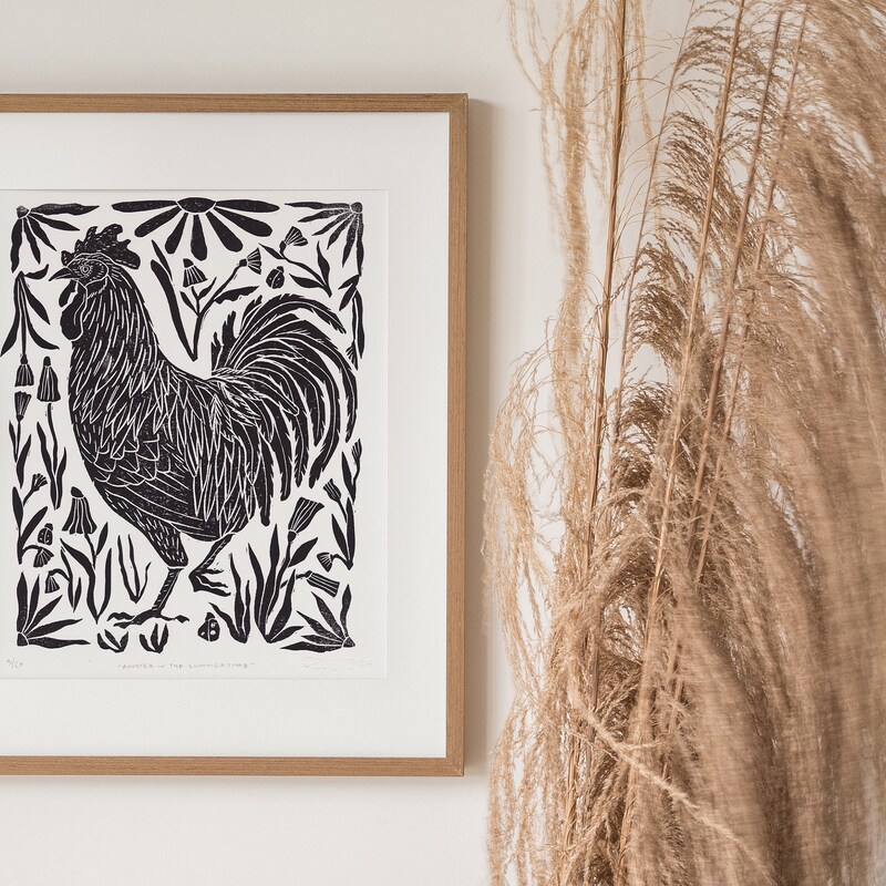 Folk Art Rooster - Etsy