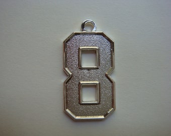 Number 9 Jersey Style Sports Necklace Charm Pendant 0.8 | Etsy