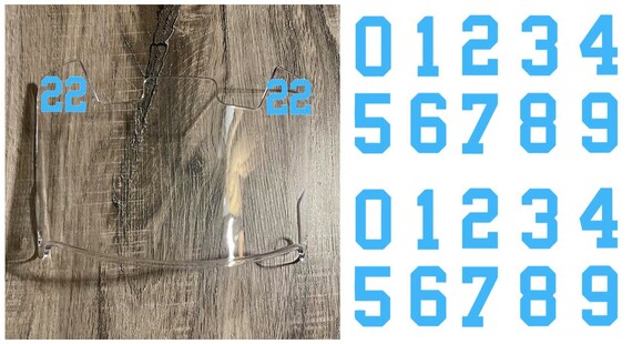 Custom LIGHT BLUE Player Number Decals for Adult & Youth - Etsy
