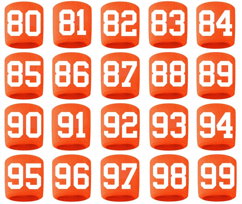 Pick Your Number ORANGE W/ WHITE Custom Embroidered Stitched - Etsy