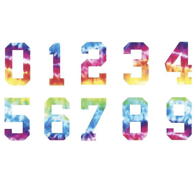 TIE DYE Custom Sports Jersey Style Number Vinyl Decal - Pick Your ...