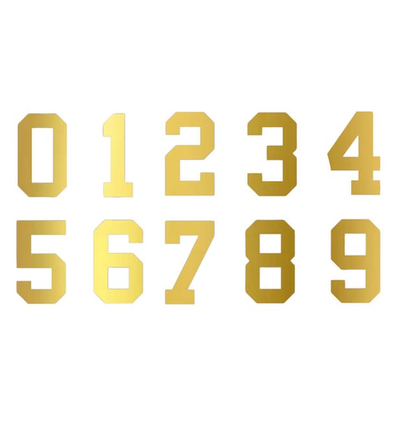 METALLIC GOLD Custom Sports Jersey Style Number Vinyl Decal - Etsy