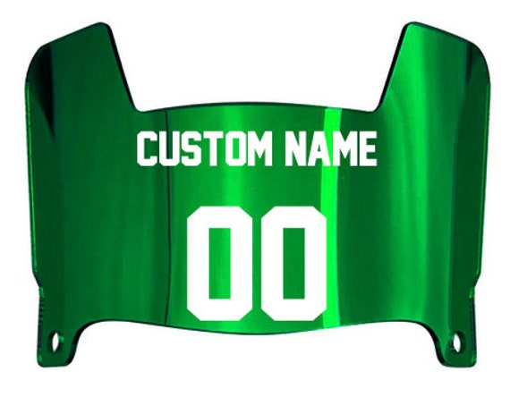 Custom Name & Number Mini Football Helmet GREEN CHROME MIRROR - Etsy