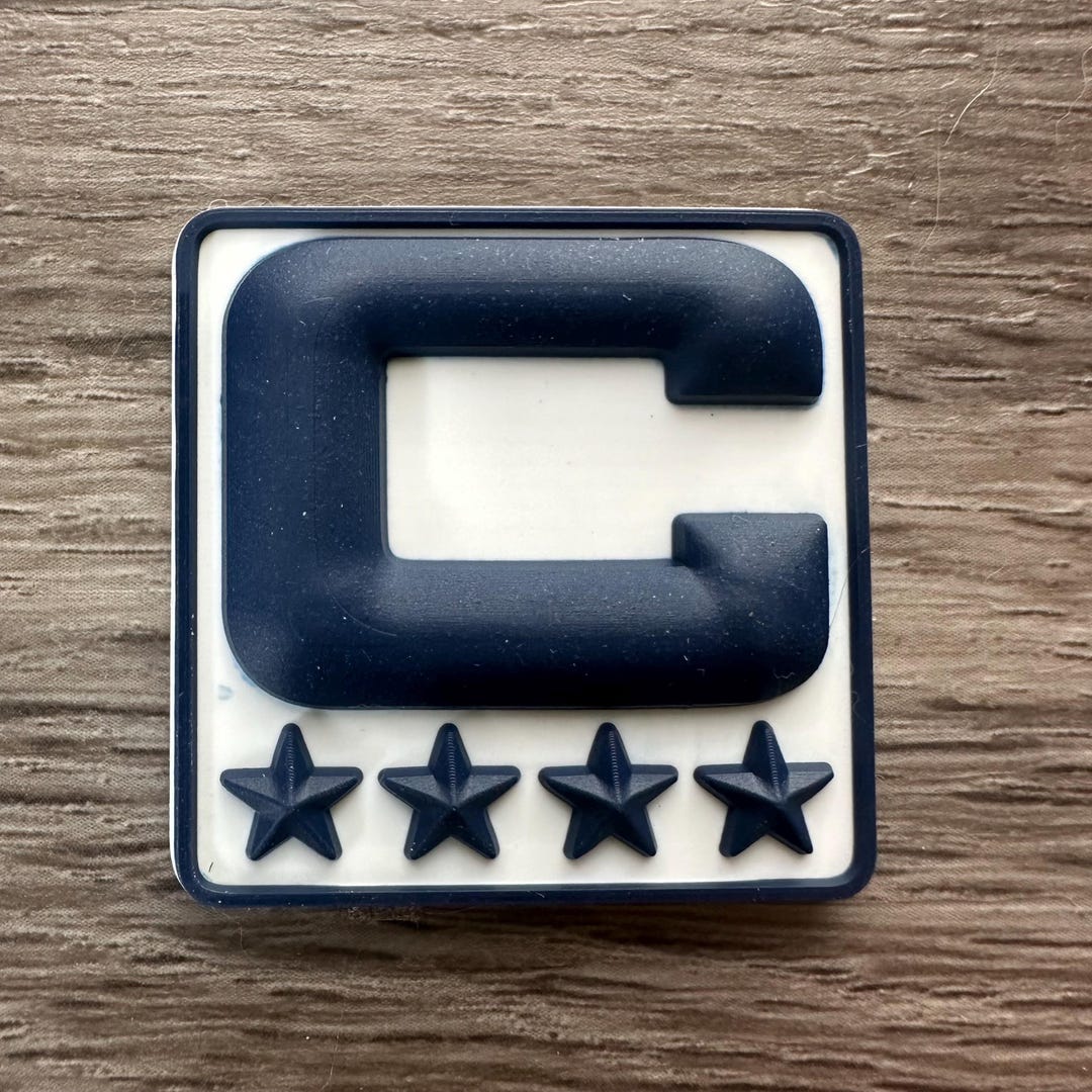 Navy Blue 3D Bumper Captain Patch Jersey C Style Football Helmet Decal ...