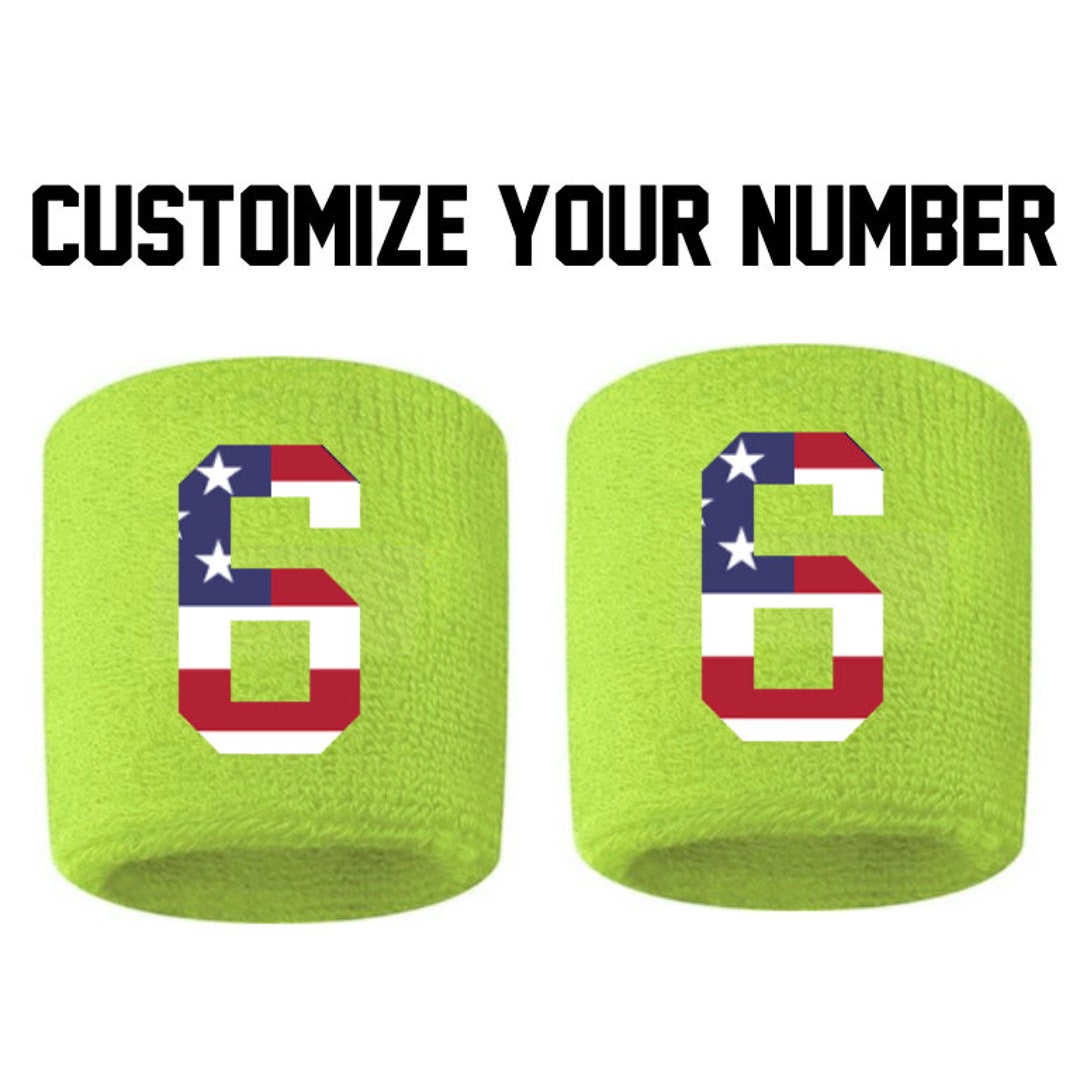 Pick Your Number VOLT W/ USA FLAG Embroidered Stitched Sweatband ...