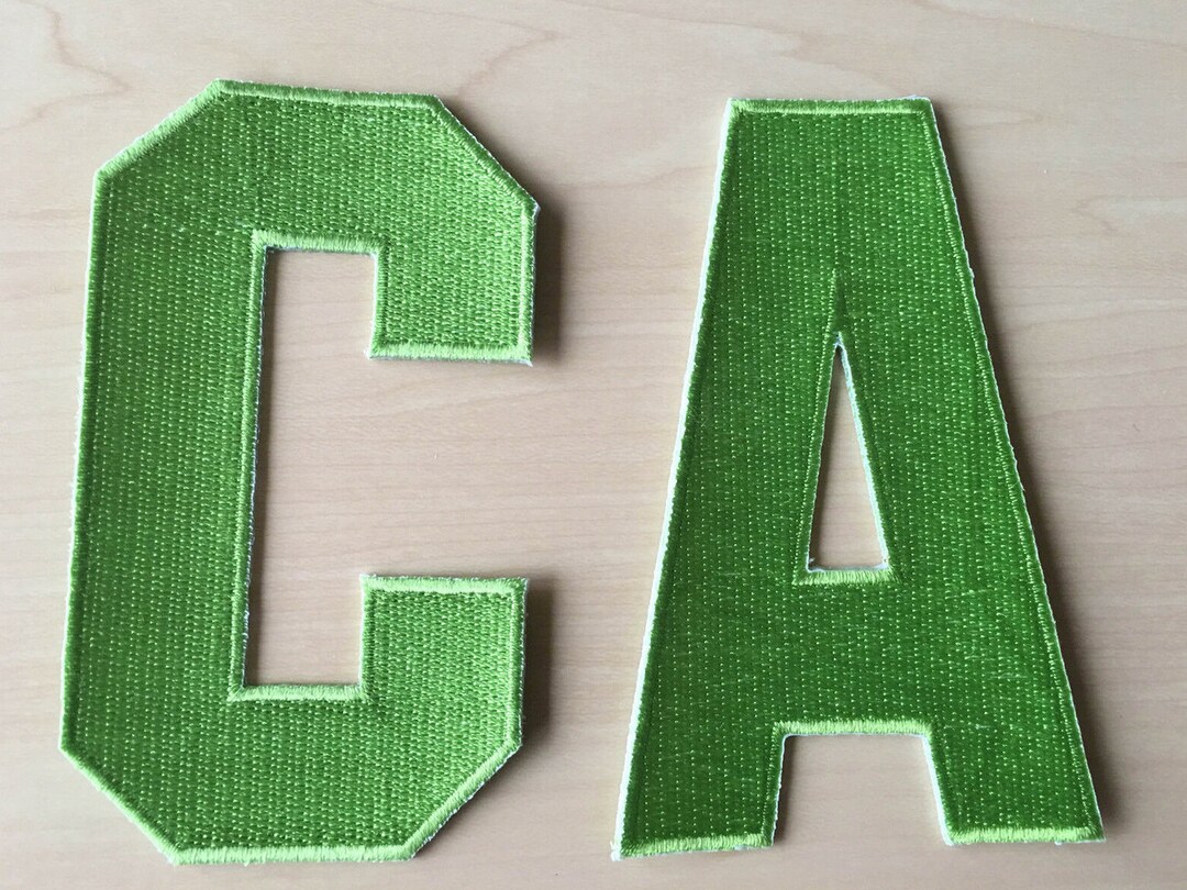 LIME GREEN Captain C Alternate A Patch IRON on - Hockey Style Captains ...