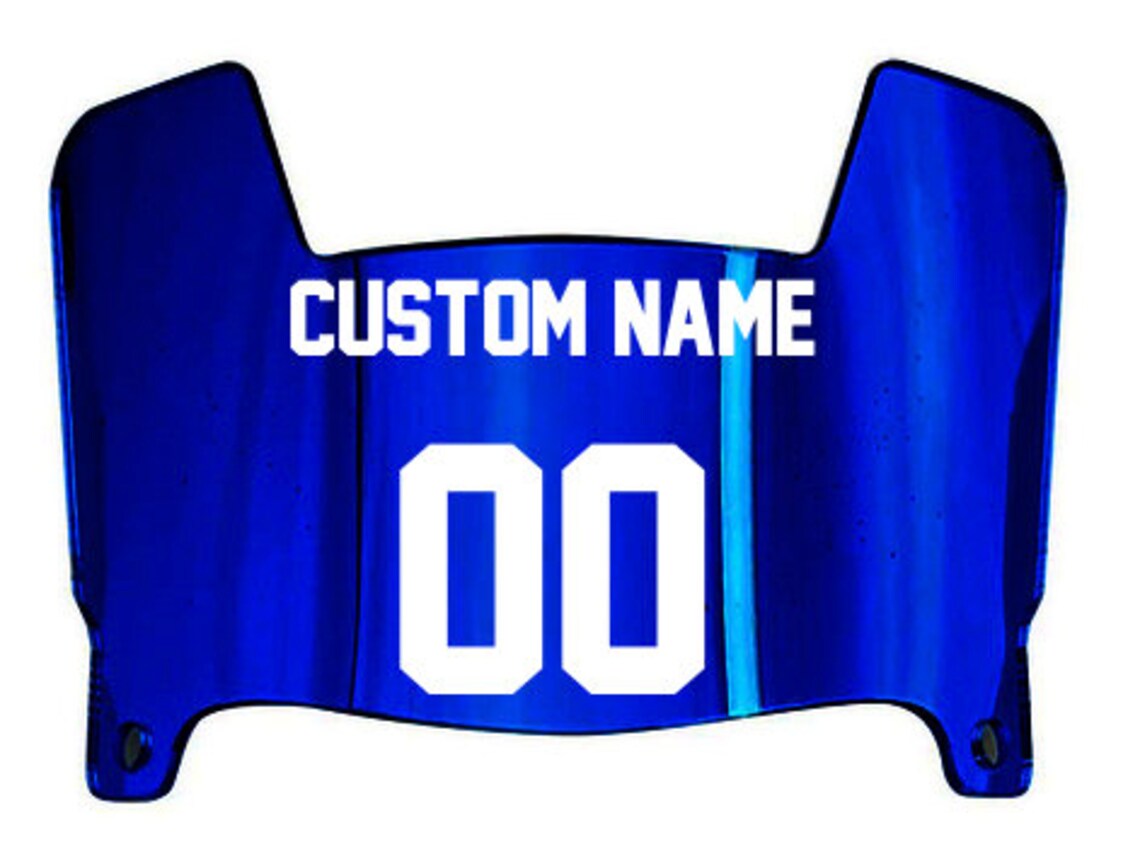 Custom Name & Number Mini Football Helmet BLUE CHROME MIRROR - Etsy