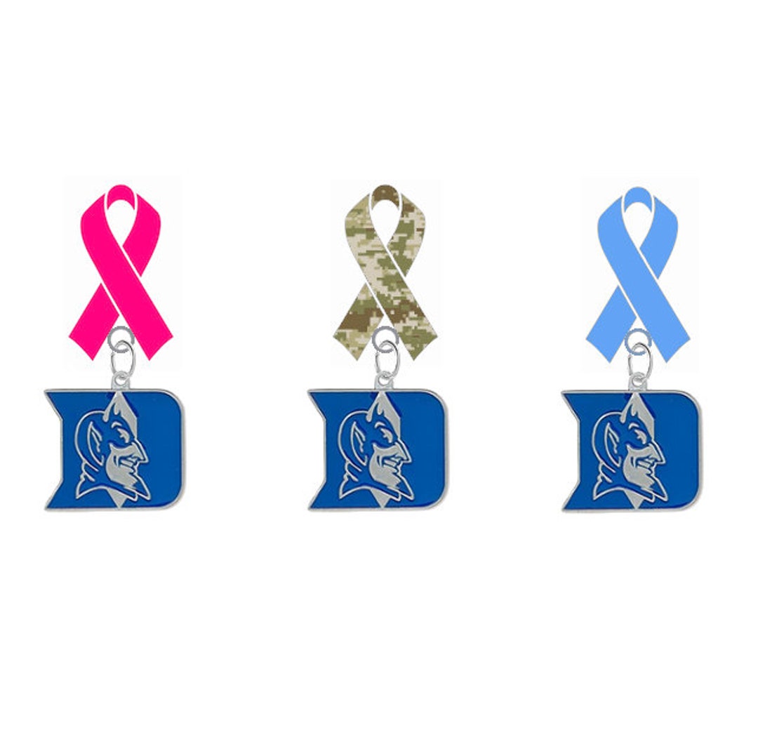 Duke Awareness Ribbon Lapel Pin - Pink Breast Cancer - Light Blue ...