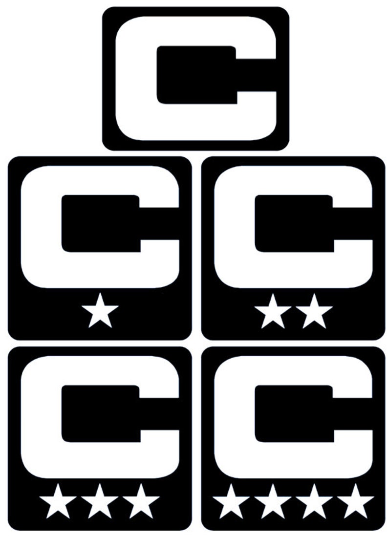 Black Captain Patch Jersey C Style Football Helmet Decal - Perfect for ...