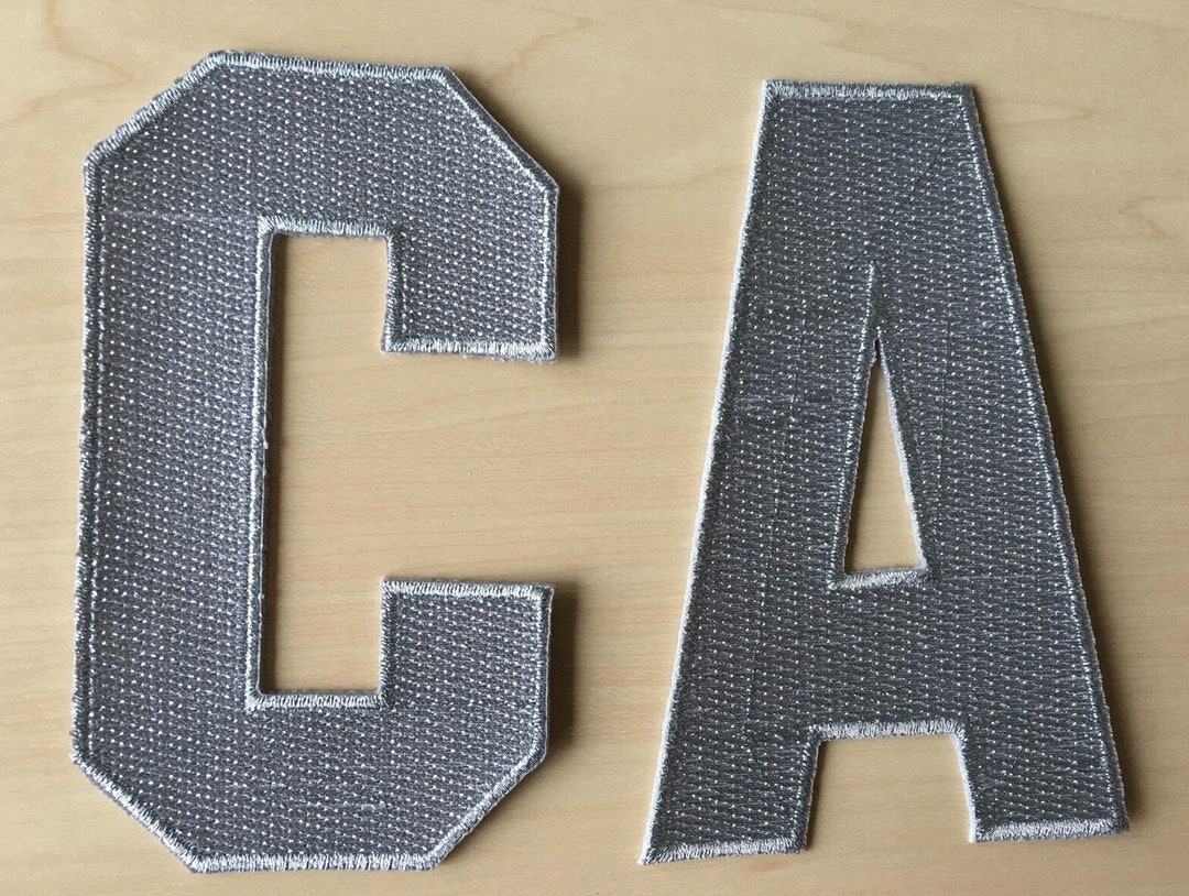 METALLIC SILVER Captain C Alternate A Patch IRON on - Hockey Style ...