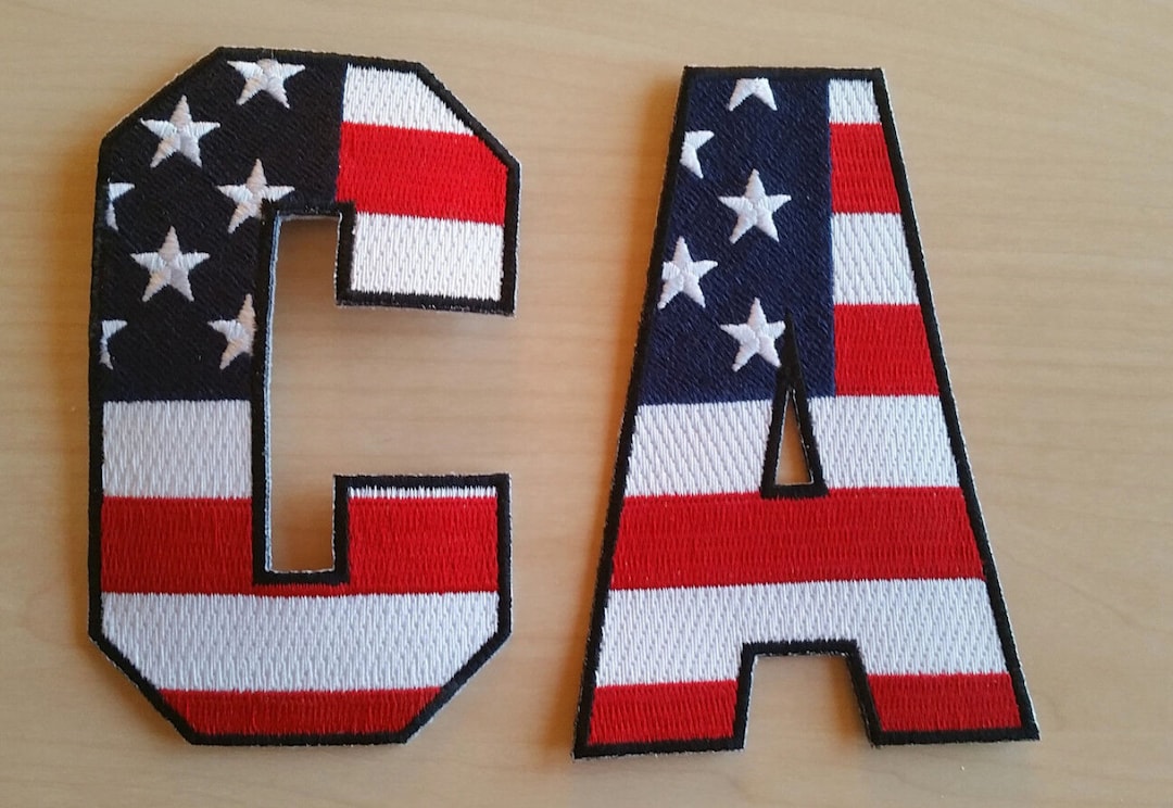 USA American Flag Captain C Alternate A Patch IRON on - Hockey Style ...