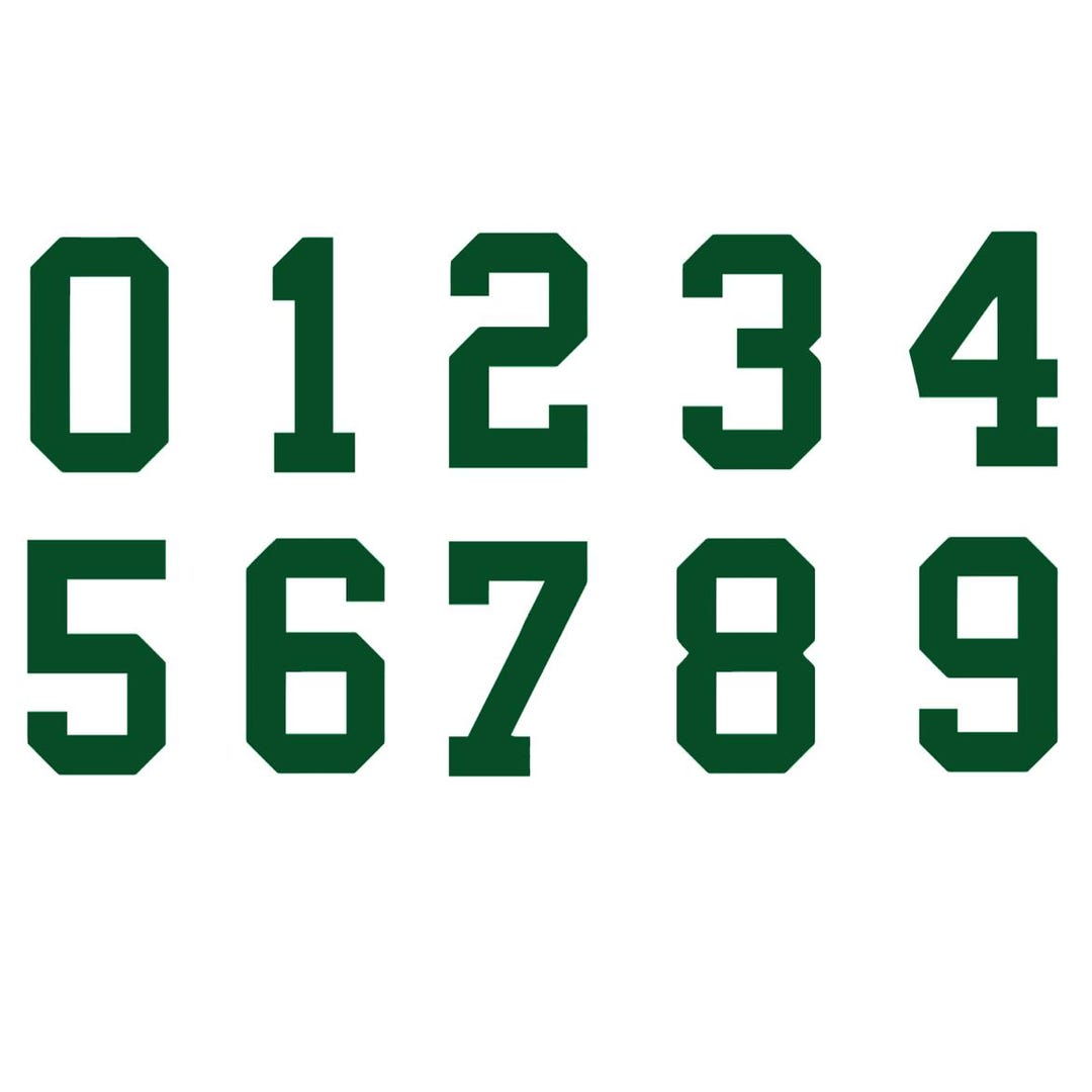 DARK GREEN Custom Sports Jersey Style Number Vinyl Decal - Pick Your ...