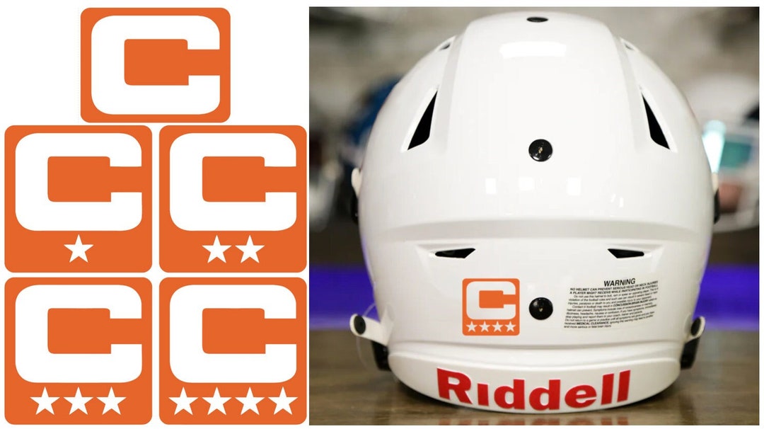Orange Captain Patch Jersey C Style Football Helmet Decal - Perfect for ...