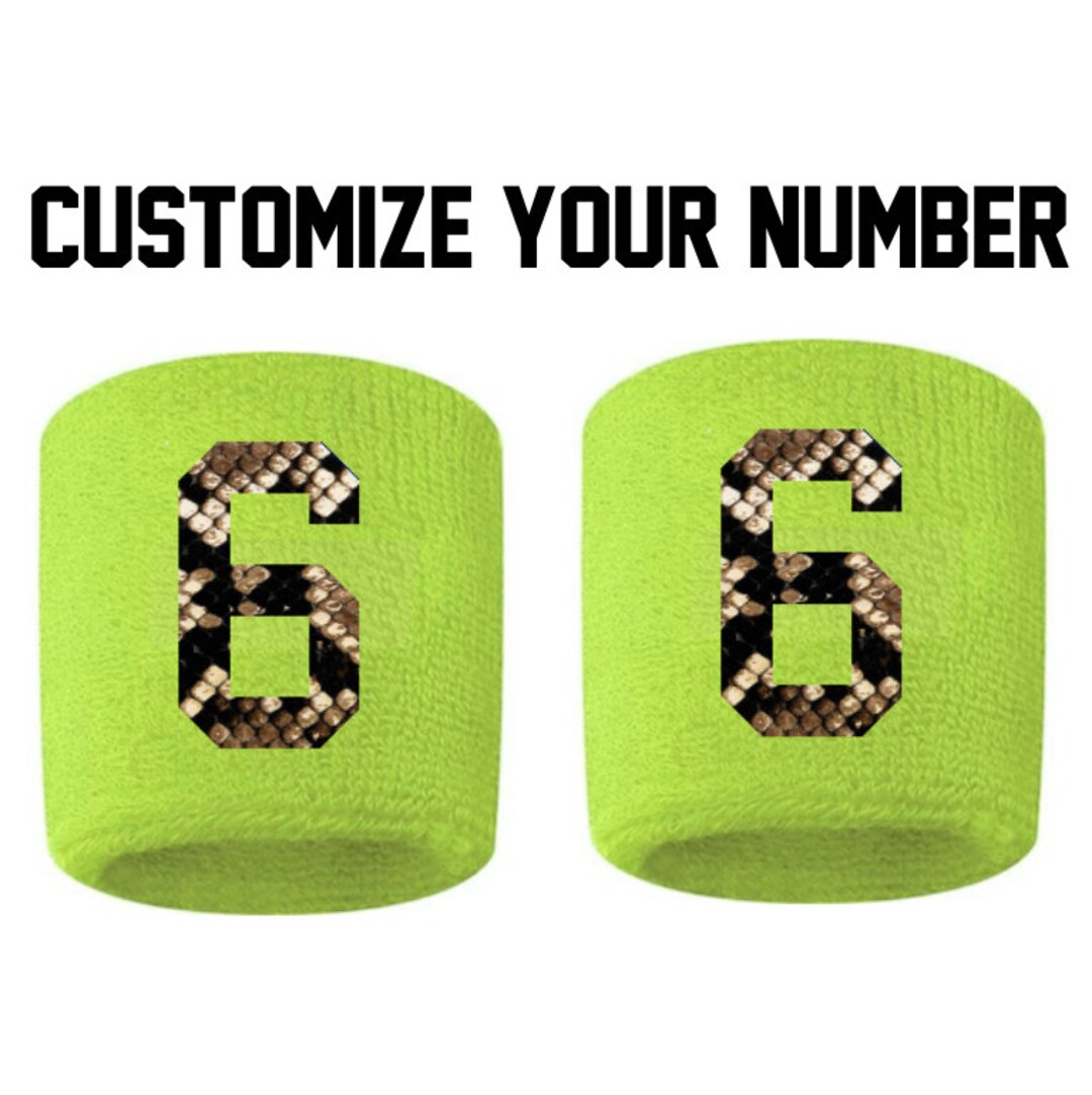 Pick Your Number VOLT W/ PYTHON SNAKE Print Embroidered Stitched Sweatband Wristband Football ...