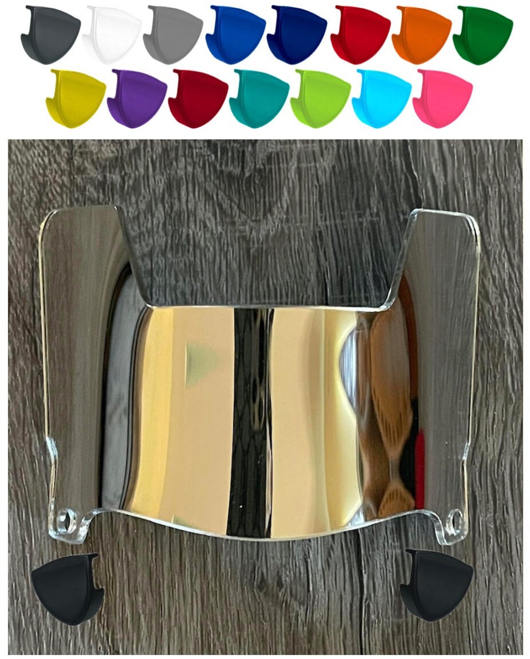 Mini Football Helmet Silver Chrome Mirror Eye Shield Visor W/ Custom ...