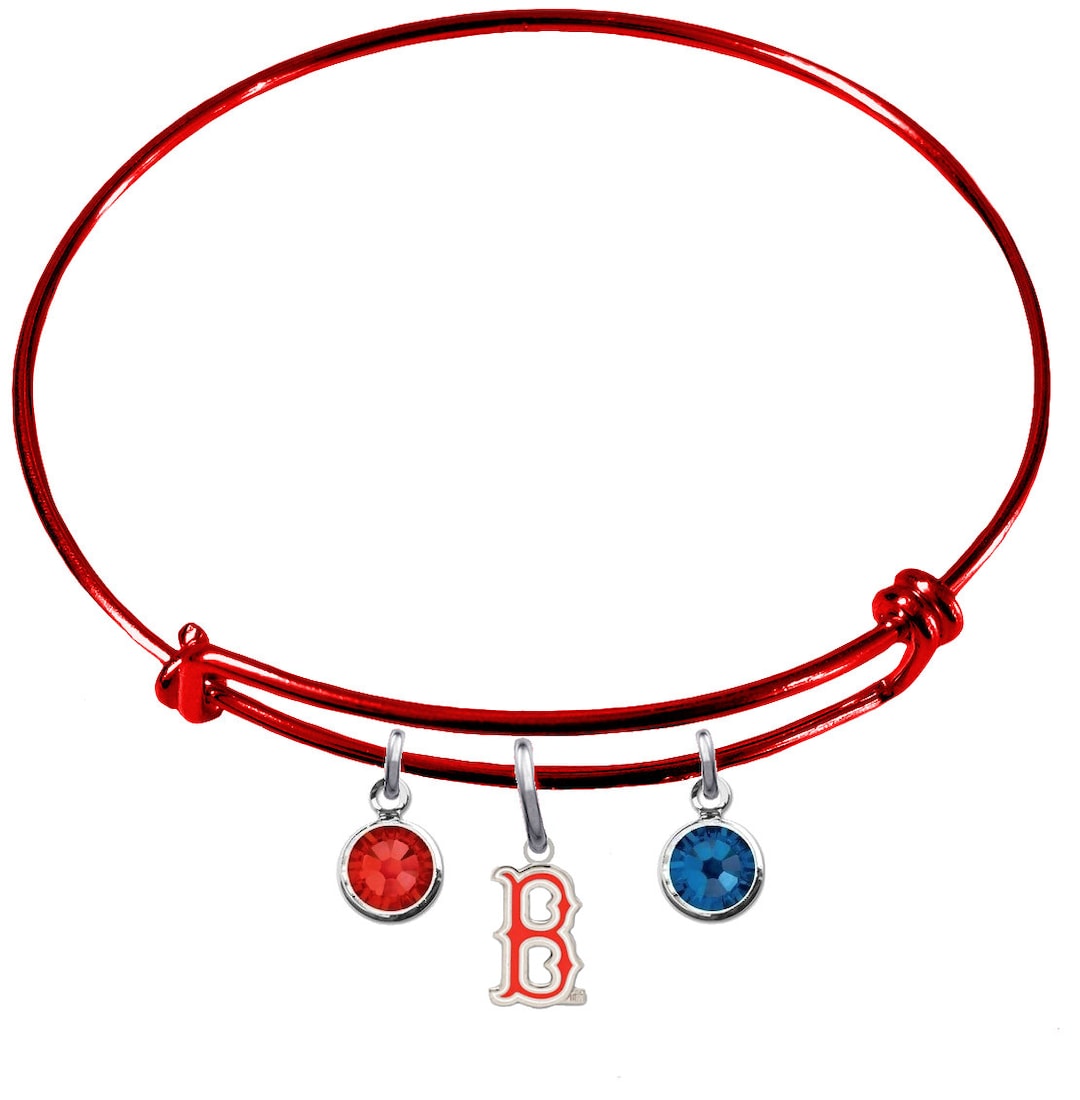 Boston B Logo COLOR EDITION Wire Charm Expandable Bangle Bracelet W ...
