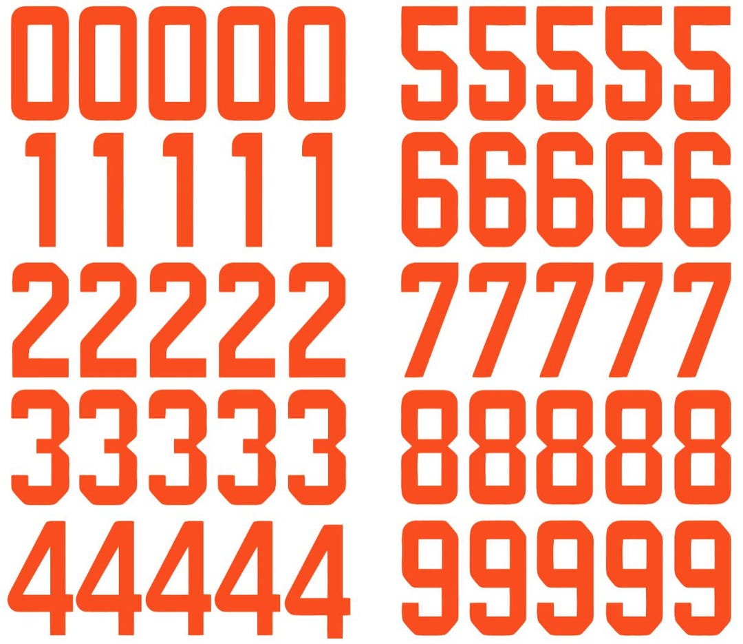 Miami Football Helmet Number Vinyl Decal Sheet Set of 50 #0-9 - Pick ...