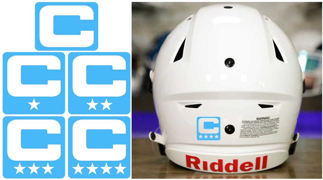 Light Blue Captain Patch Jersey C Style Football Helmet Decal - Perfect ...
