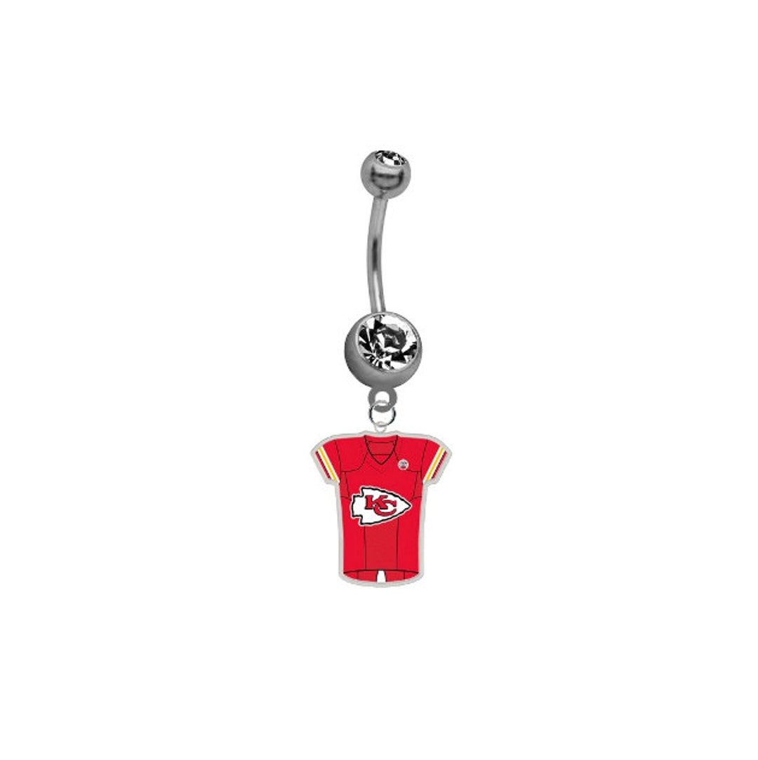 Kansas City Home Edition Football Belly Button Navel Ring 316L Surgical ...