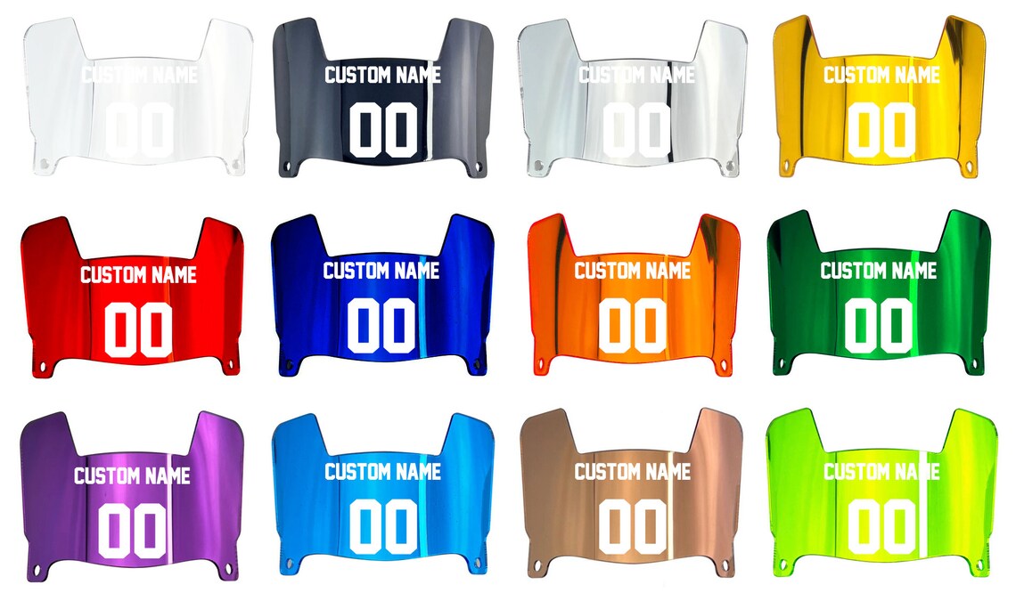 Custom Name & Number Mini Football Helmet BLUE CHROME MIRROR | Etsy