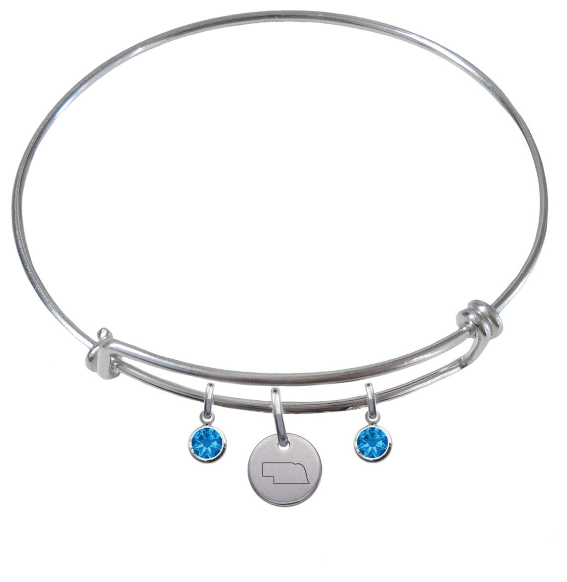Nebraska State Wire Expandable Bangle Bracelet - Customize Your ...
