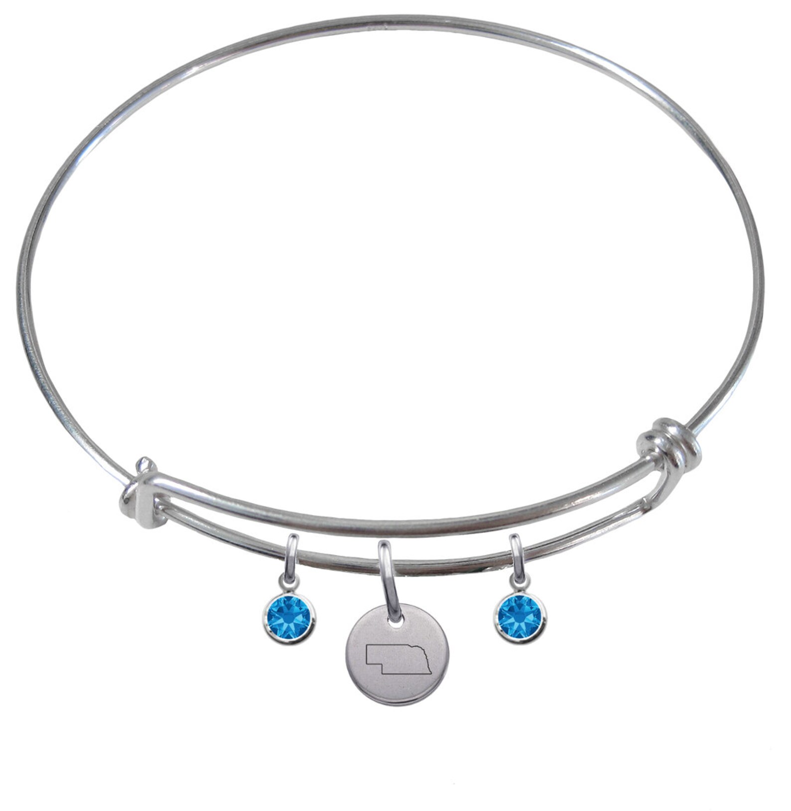 Nebraska State Wire Expandable Bangle Bracelet - Customize Your ...