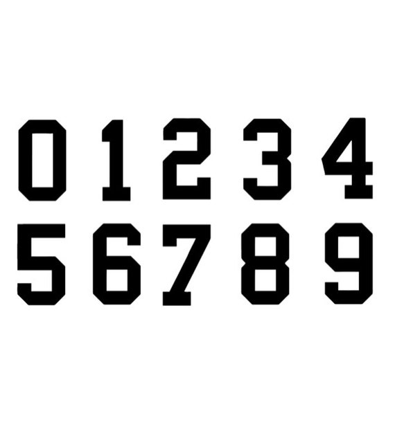 BLACK Custom Sports Jersey Style Number Vinyl Decal Pick - Etsy