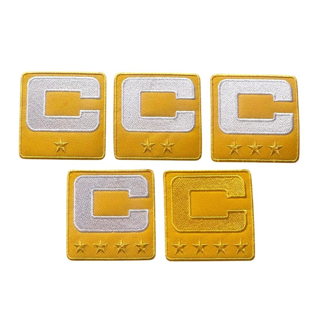 YELLOW GOLD Captain C Patch W/ Stars Iron on Jersey - 2026 Football ...