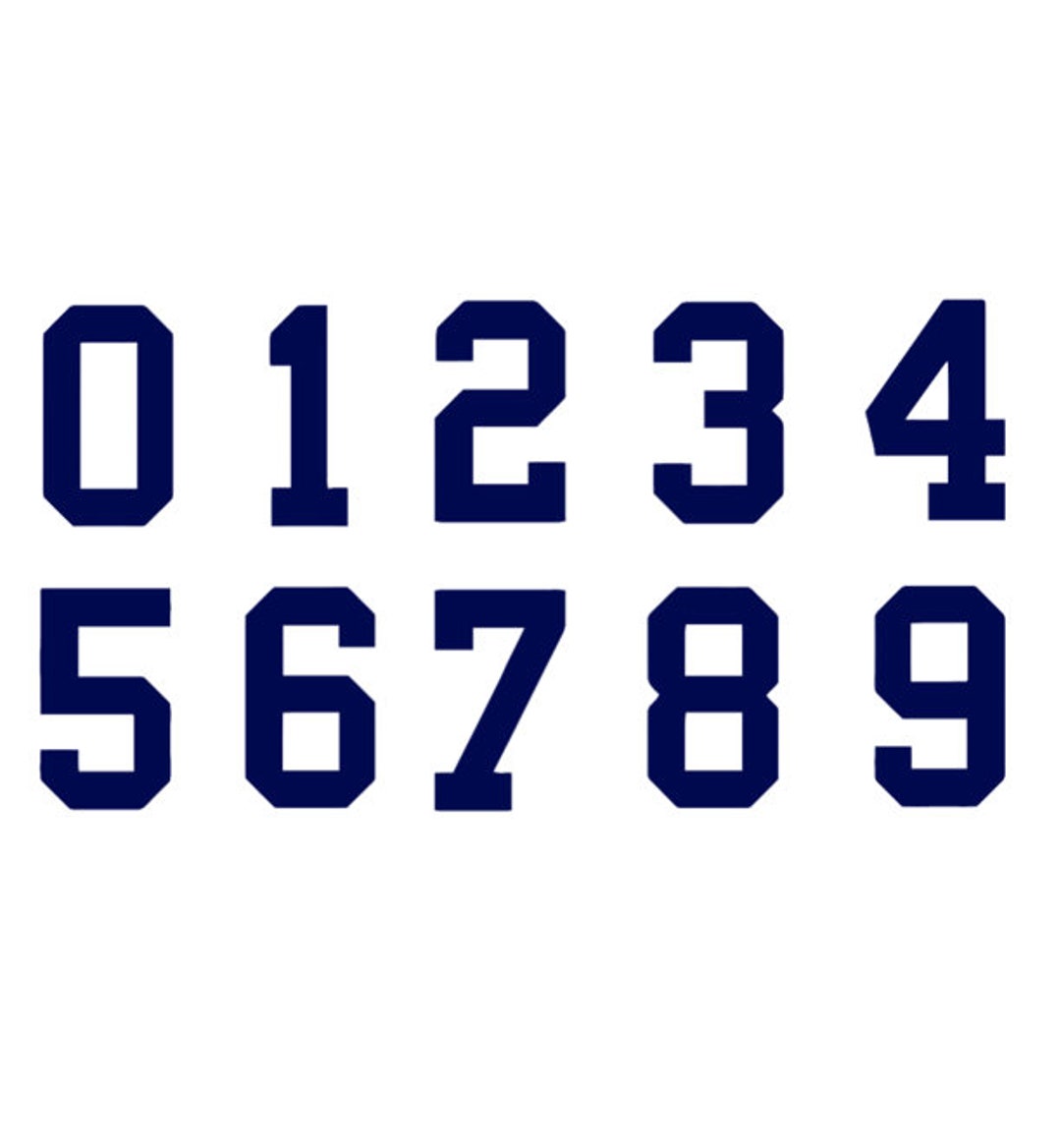 NAVY BLUE Custom Sports Jersey Style Number Vinyl Decal - Pick Your ...