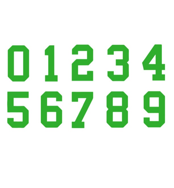 LIME GREEN Custom Sports Jersey Style Number Vinyl Decal - Pick Your ...