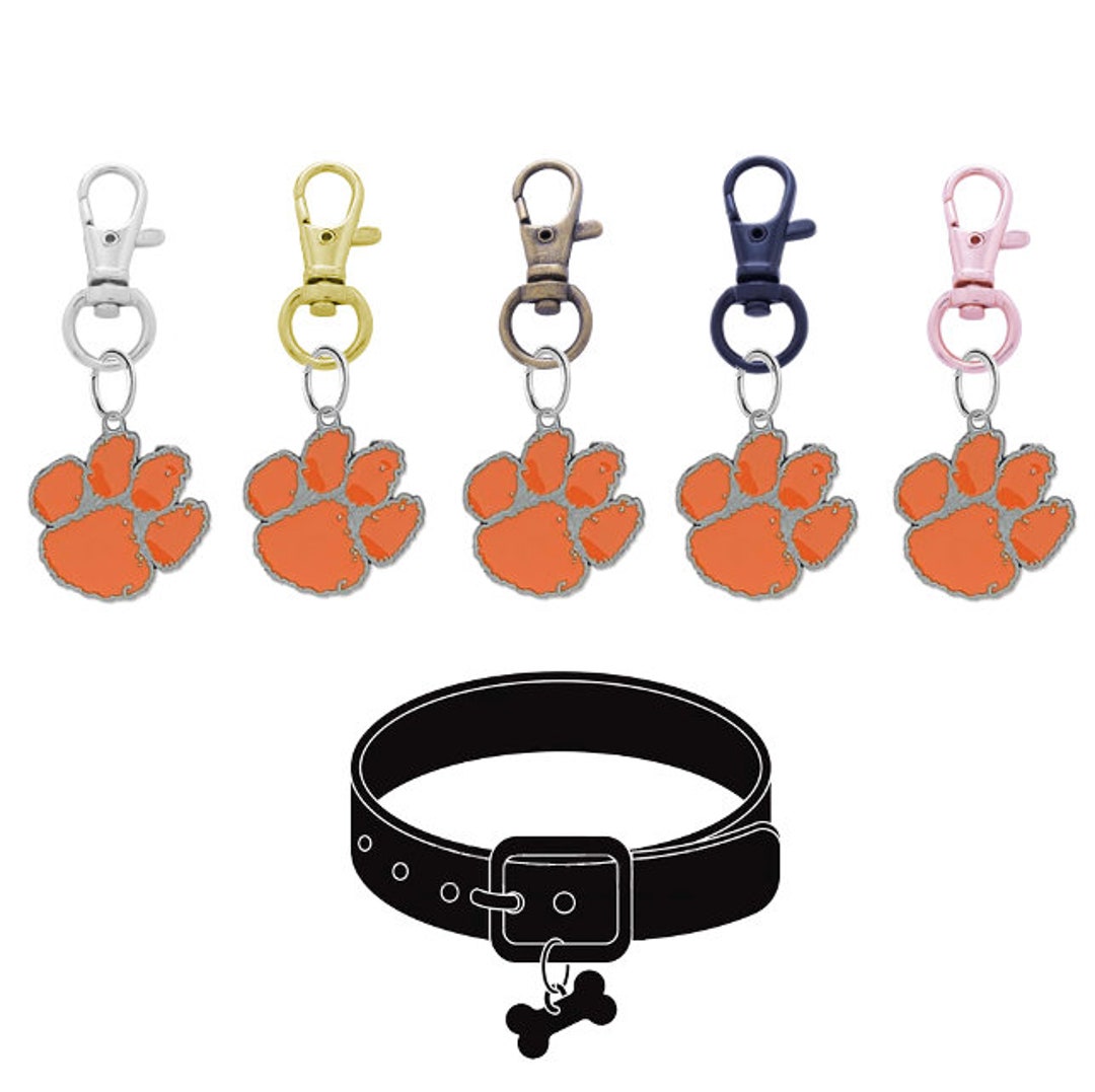 Clemson Pet Tag Collar Charm - Universal Clip on Swivel Charm for Dog ...