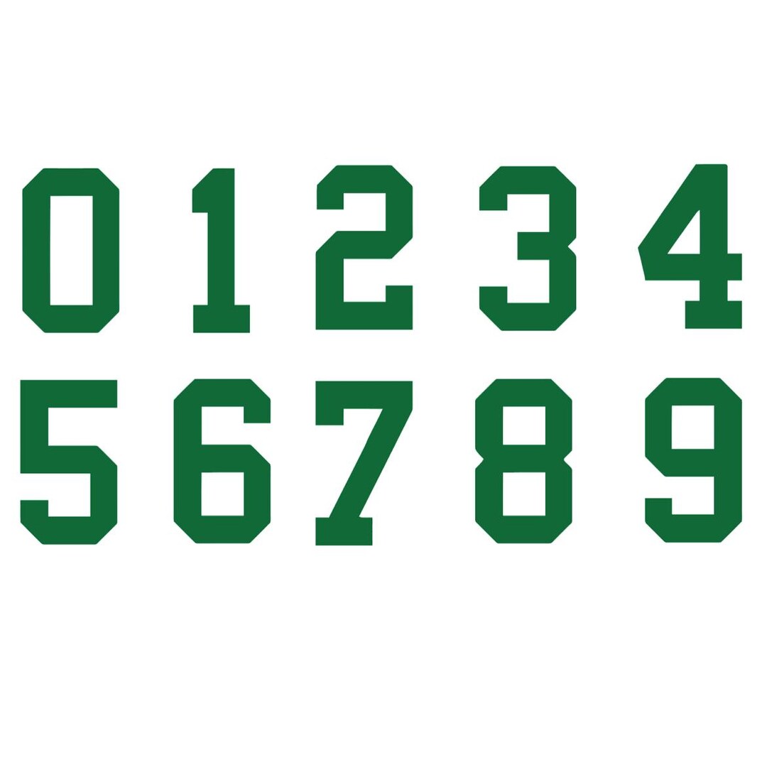 GREEN Custom Sports Jersey Style Number Vinyl Decal - Pick Your Number ...