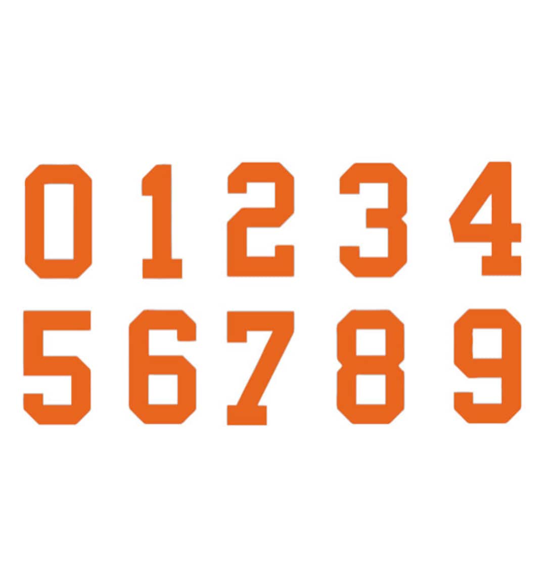 ORANGE Custom Sports Jersey Style Number Vinyl Decal - Pick Your Number ...