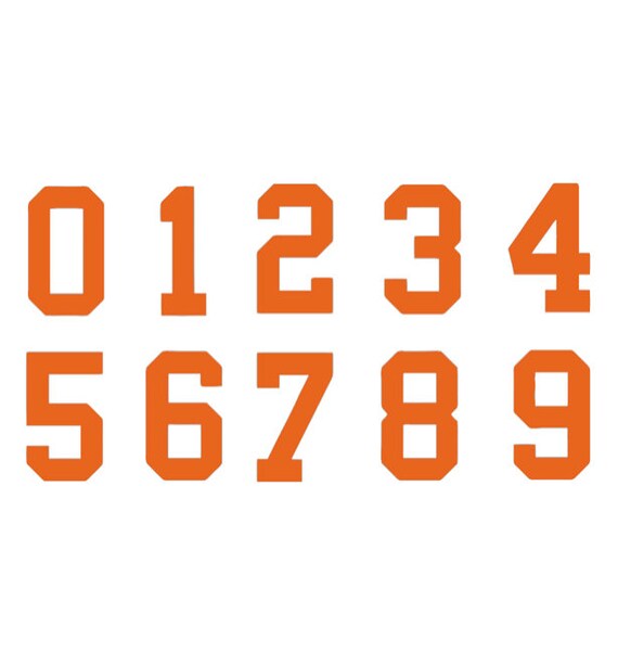 ORANGE Custom Sports Jersey Style Number Vinyl Decal Pick - Etsy