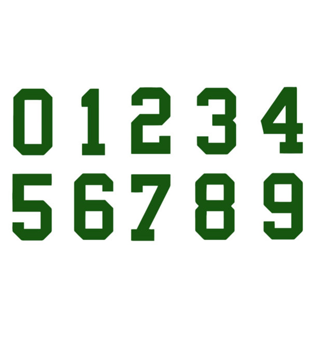 GREEN Custom Sports Jersey Style Number Vinyl Decal - Pick Your Number ...