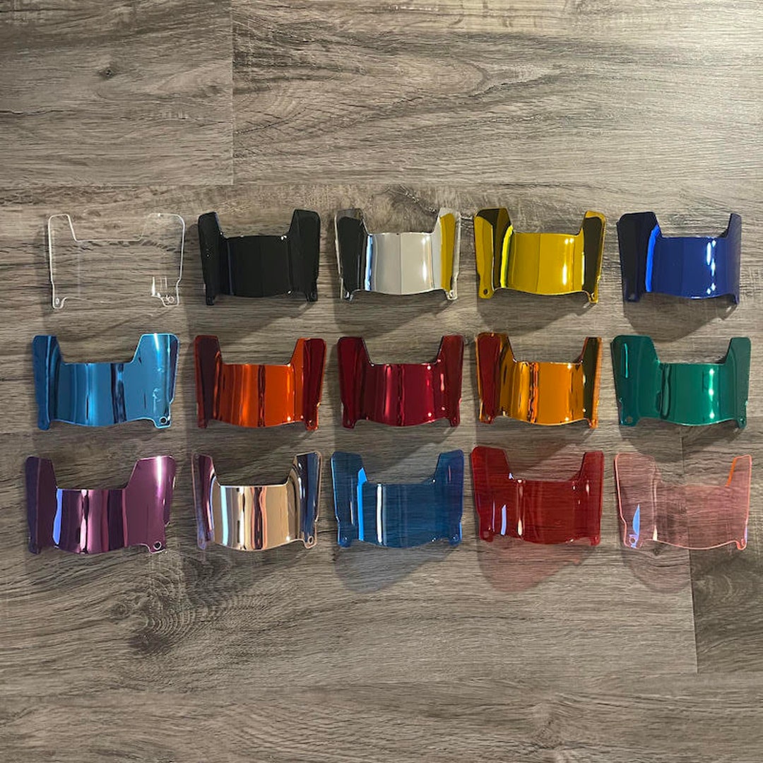 Pick Your Color - Mini Football Helmet Chrome Mirror Eye Shield Visor W ...