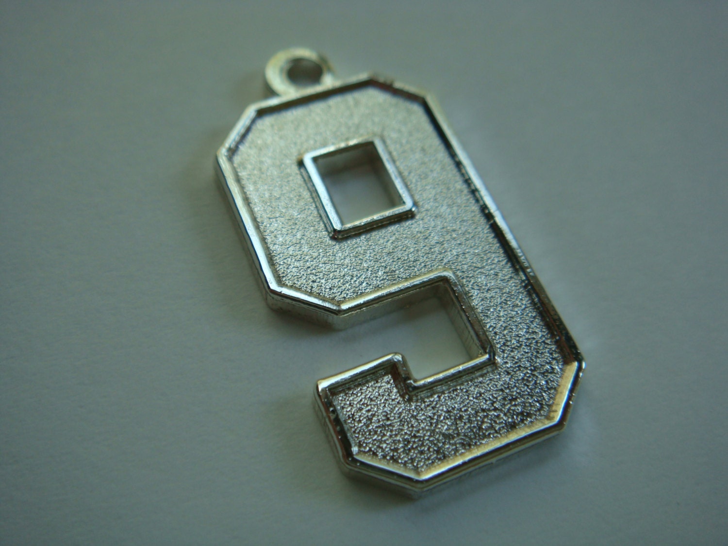 Number 9 Jersey Style Sports Necklace Charm Pendant 0.8 Tall SILVER ...