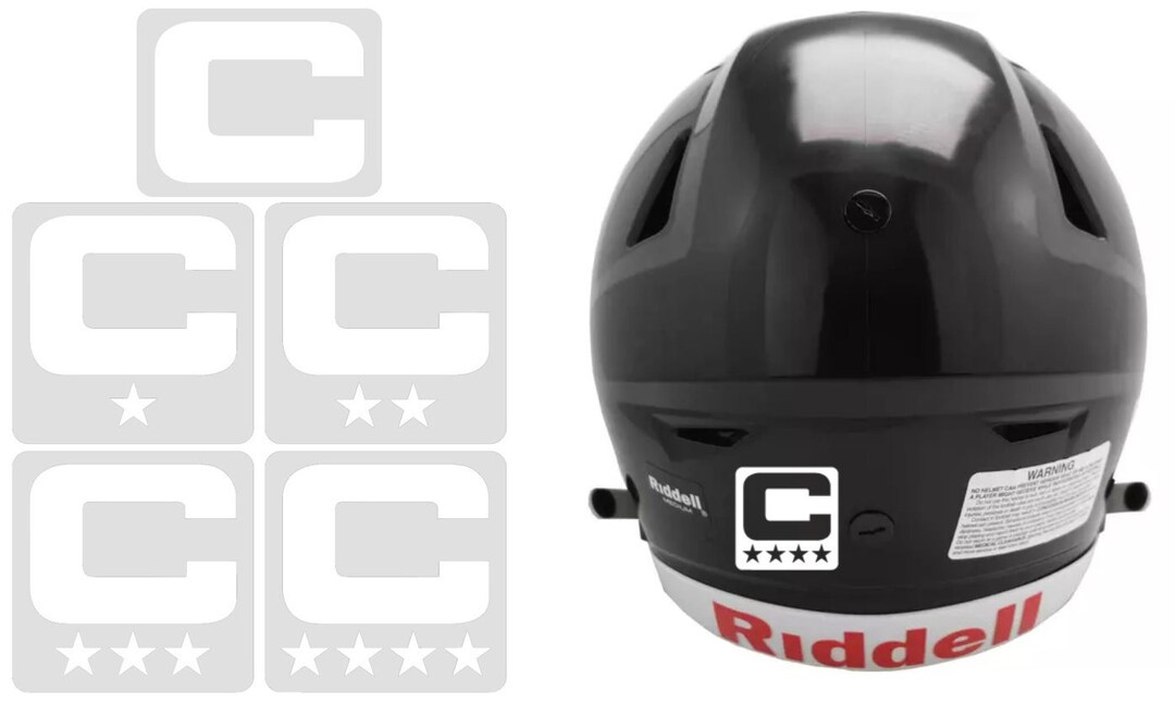 White Captain Patch Jersey C Style Football Helmet Decal - Perfect for ...
